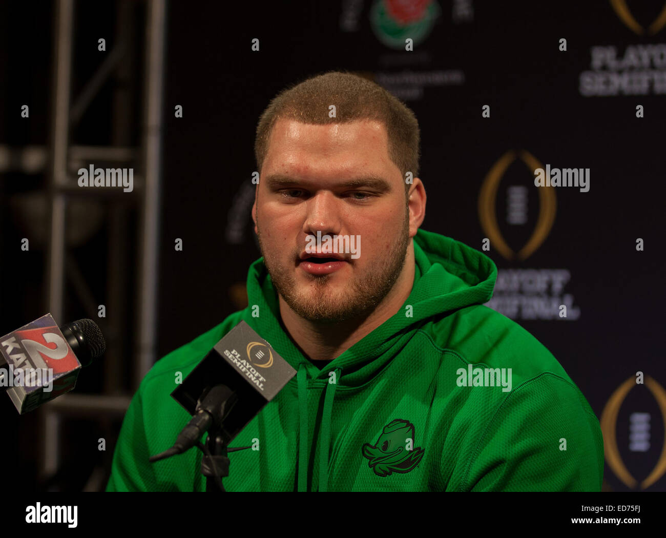 Los Angeles, CA, USA. 30th Dec, 2014. Oregon Ducks offensive lineman ...