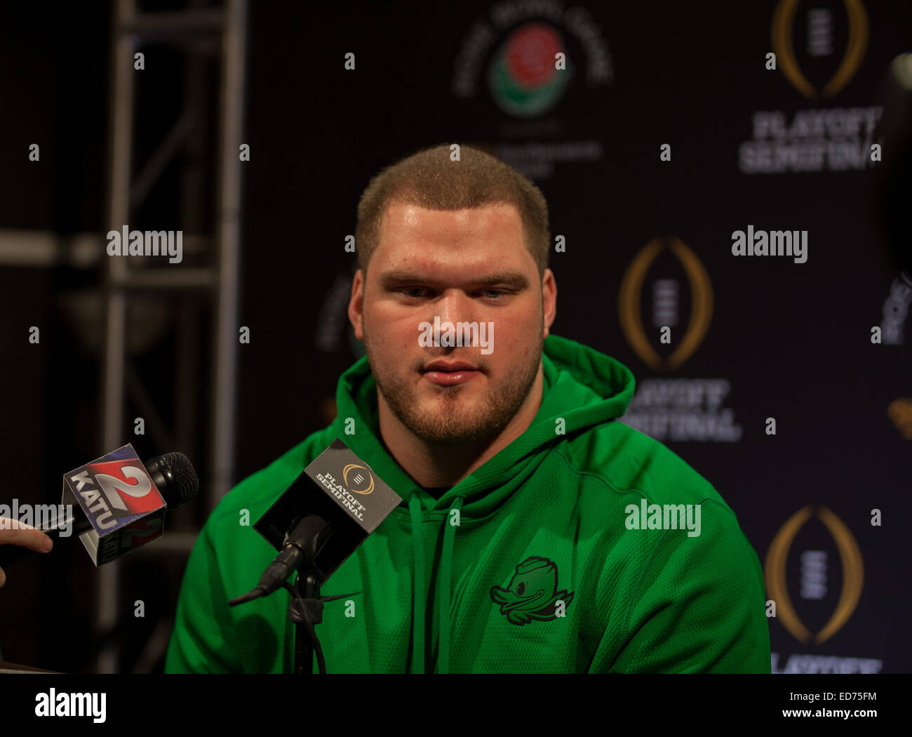Los Angeles, CA, USA. 30th Dec, 2014. Oregon Ducks offensive lineman ...