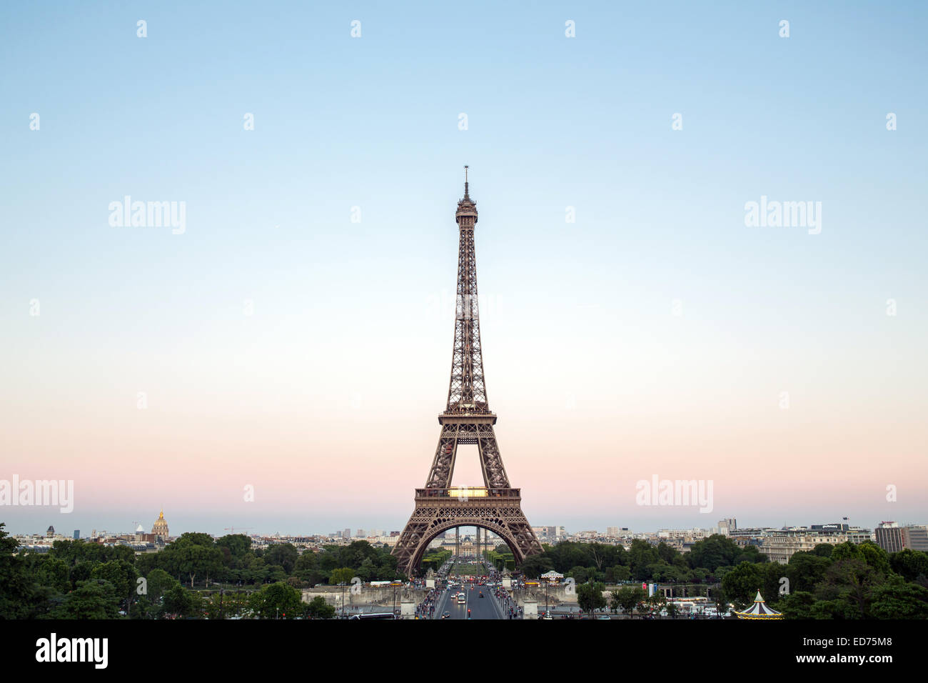 Eiffel Tower with blue sky, Paris France Stock Photo - Alamy