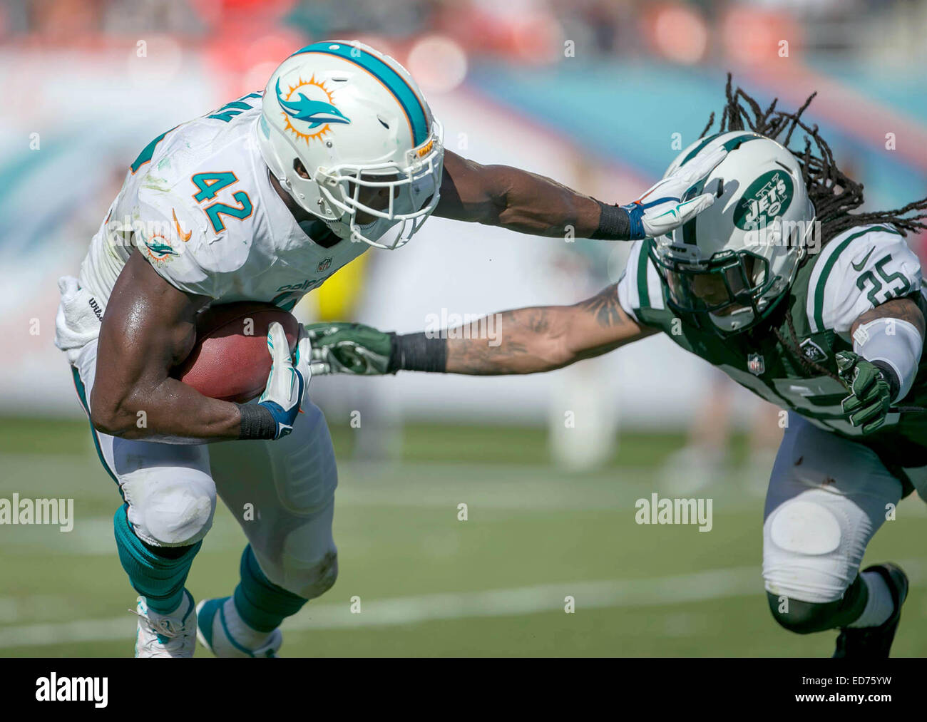 Dec. 28, 2014 - Miami Gardens, Florida, U.S. - Miami Dolphins tight end ...