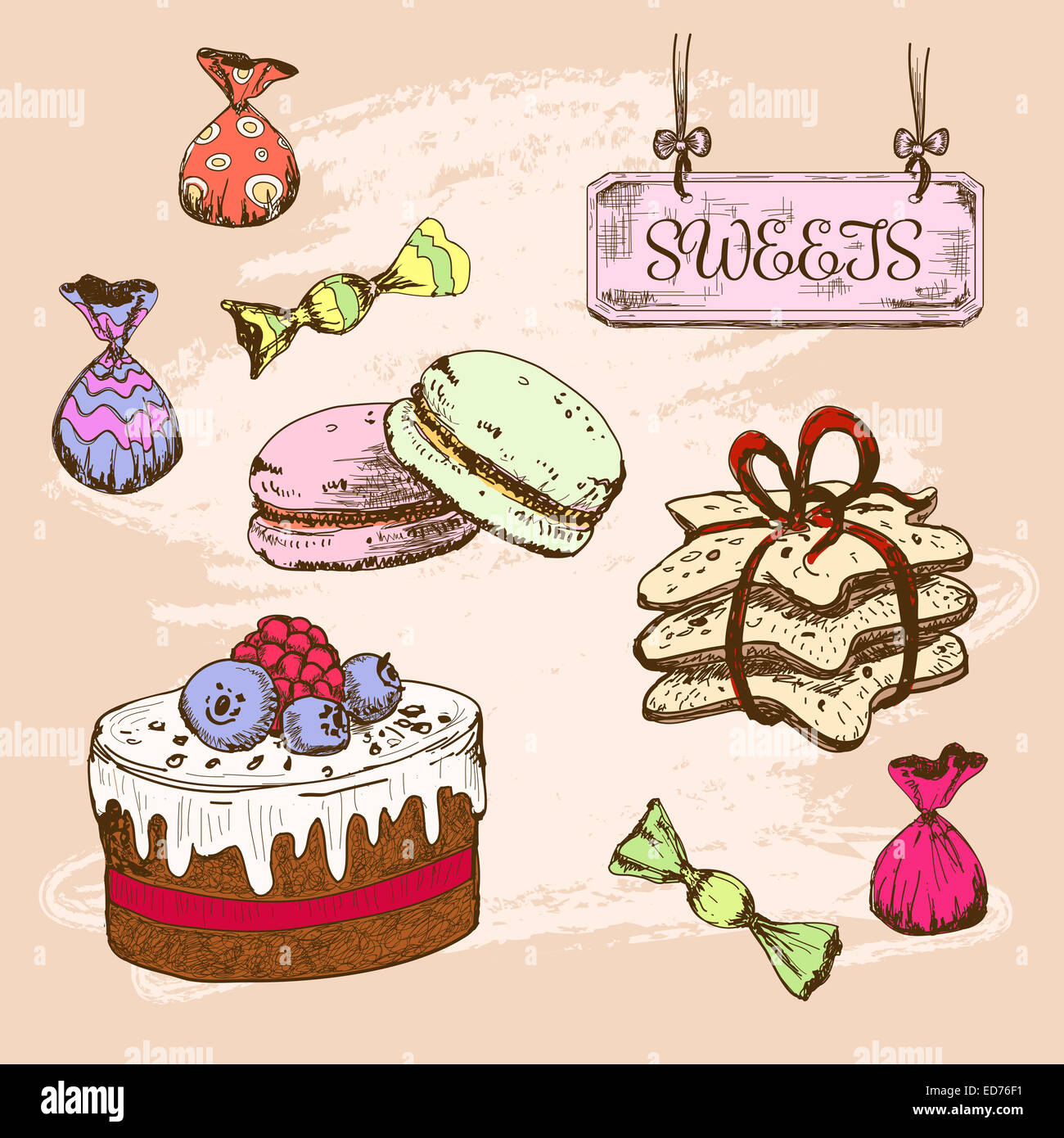 Set fast food sweets hi-res stock photography and images - Alamy