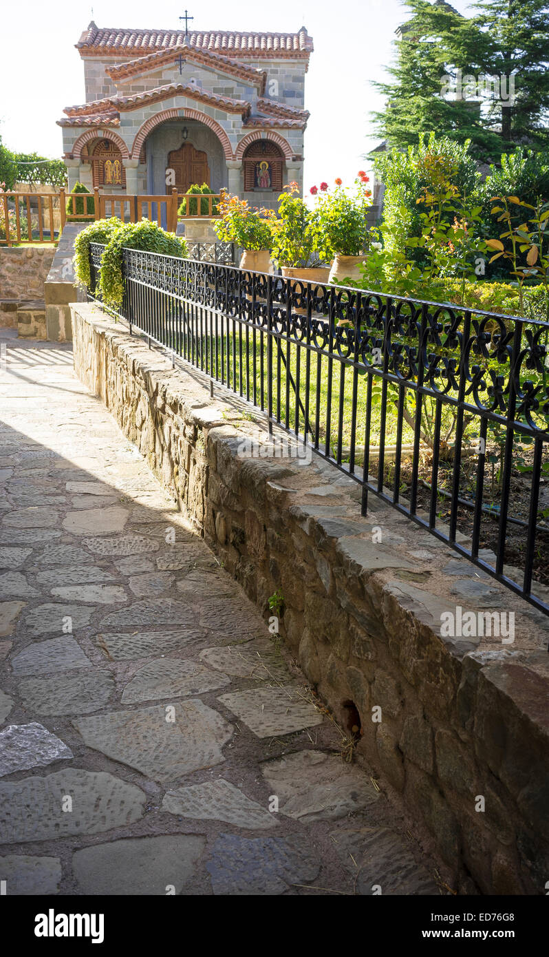 Orthodox church yard in Meteora,Greece Stock Photo - Alamy