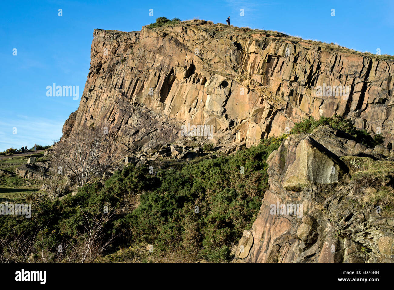 A view of Salisbury Crags from the Radical Road in Edinburgh's Holyrood ...