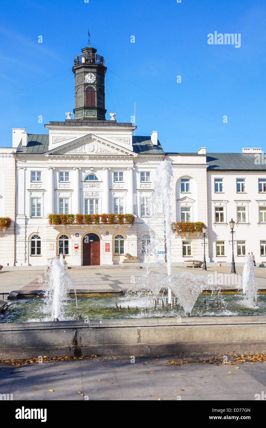 The Neo-Classical town hall in the Old Market Square in Plock Poland ...