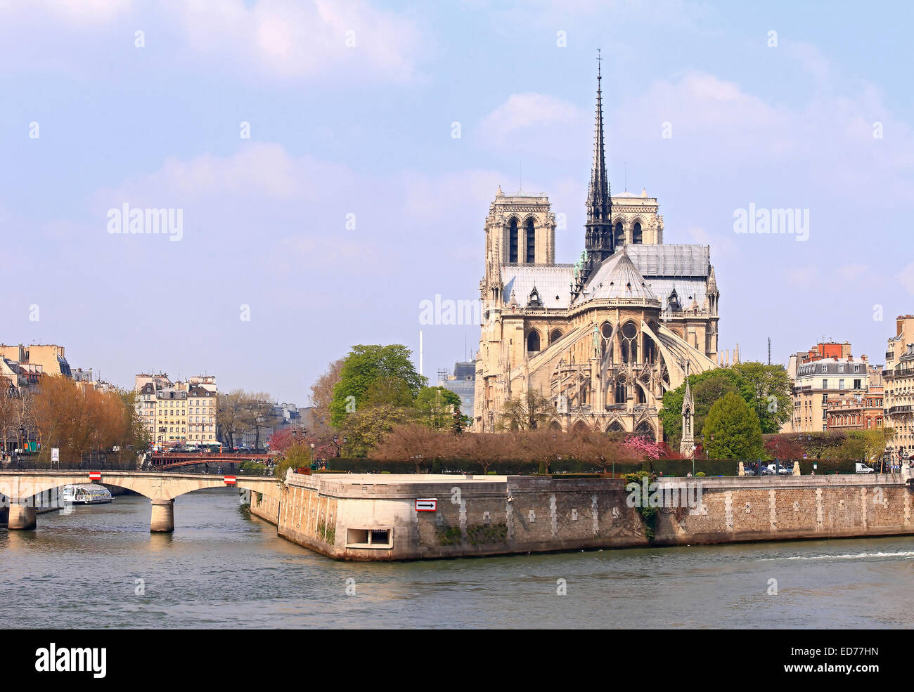 Cathedral Notre Dame, Reims, Champagne, at river Paris France Stock ...
