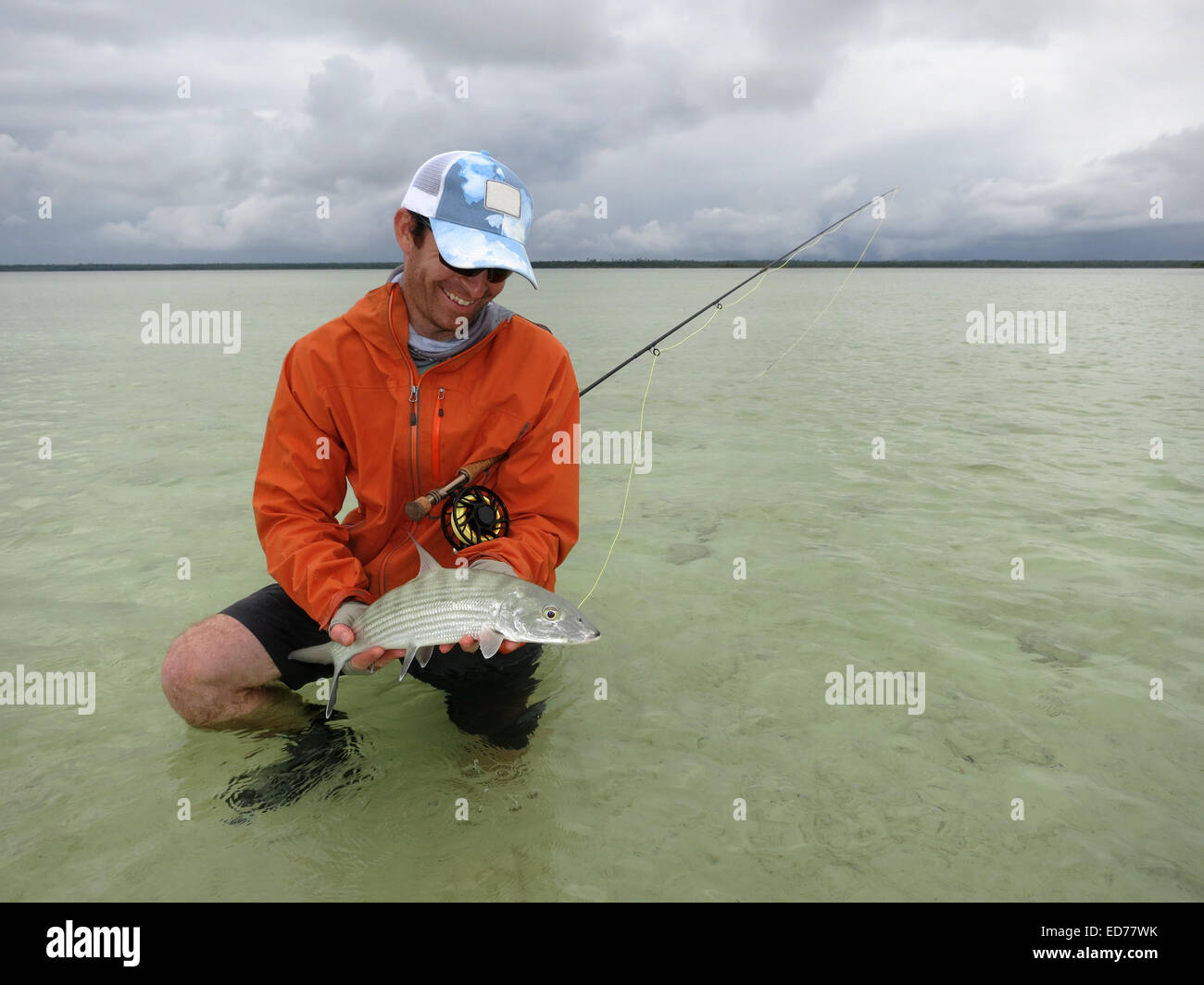 Saltwater fly fishing for bonefish on the island of Abaco in the ...