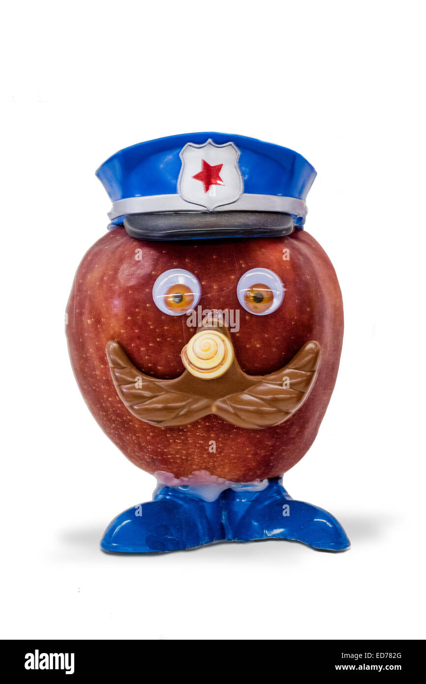 A comical apple face policeman knockout image from the FFA display at ...
