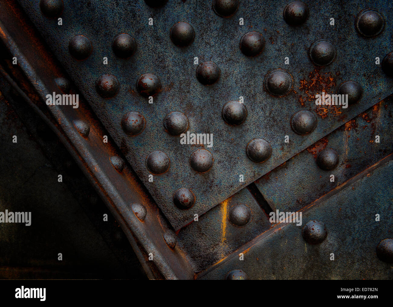 A graphic designers industrial steel background image. Steel rivets ...
