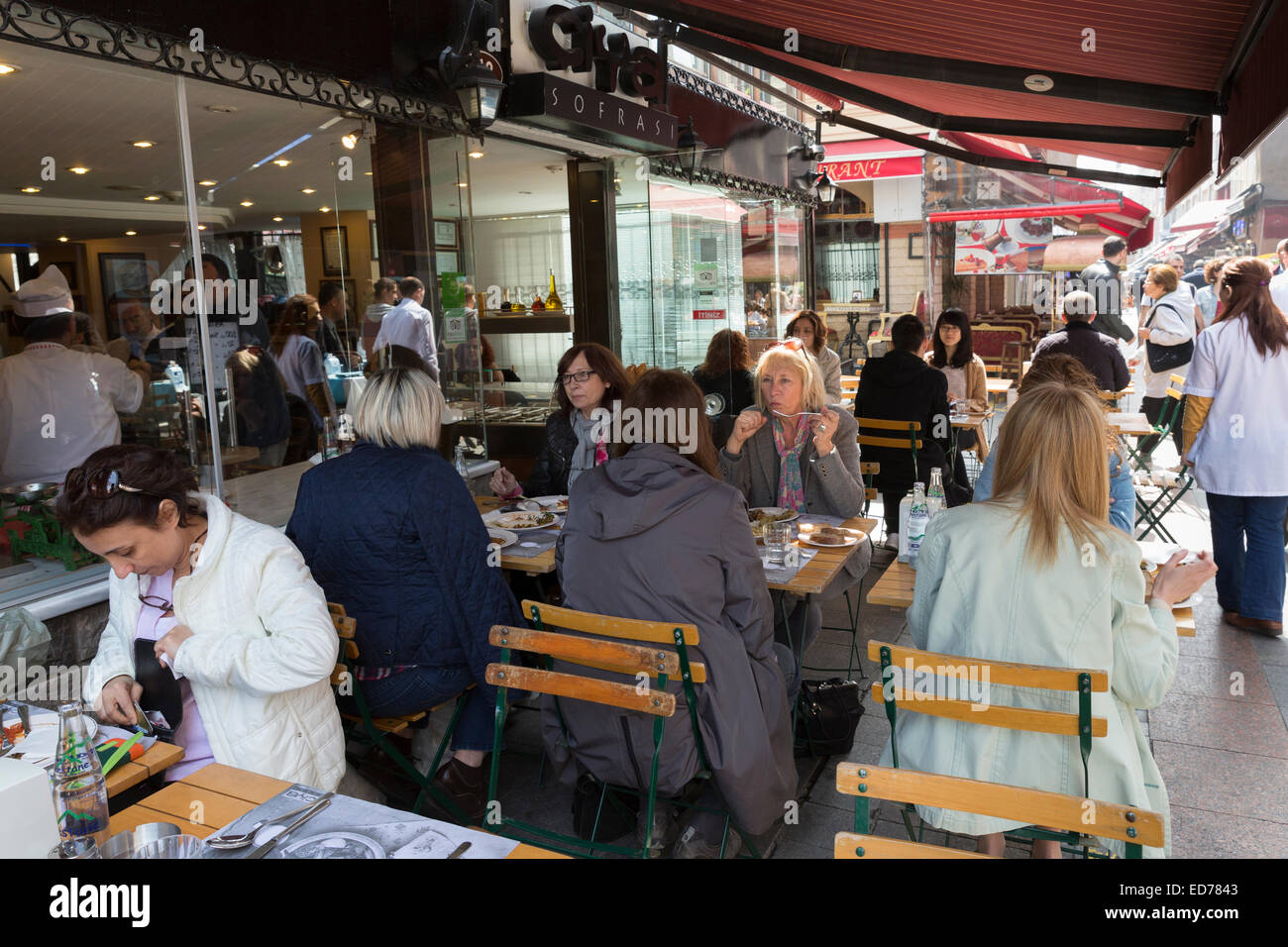 Diners at Ciya Sofrasi Turkish restaurant by food market in Kadikoy ...