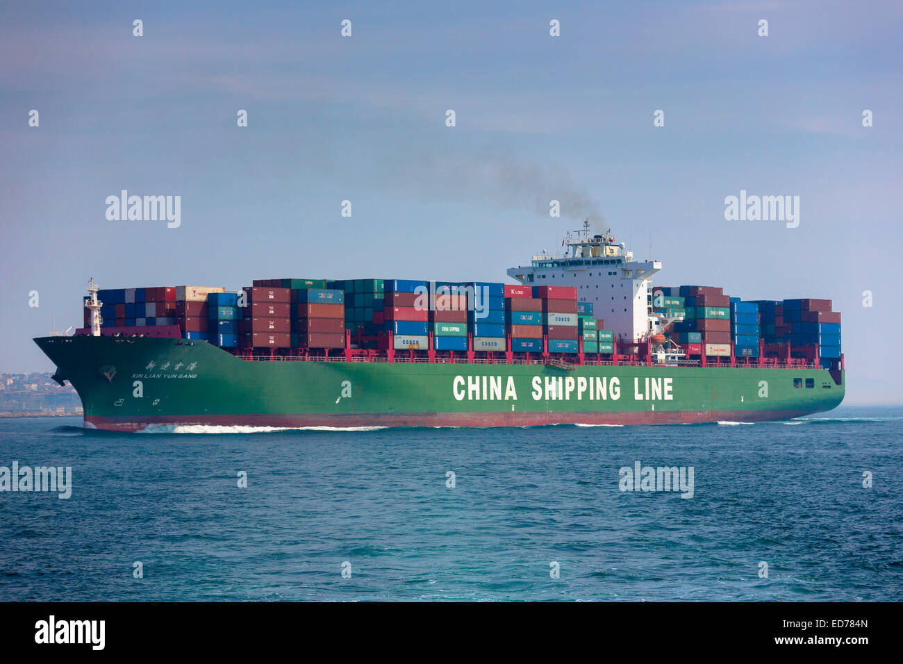 Bulk carrier freight container ship China Shipping Line in River ...