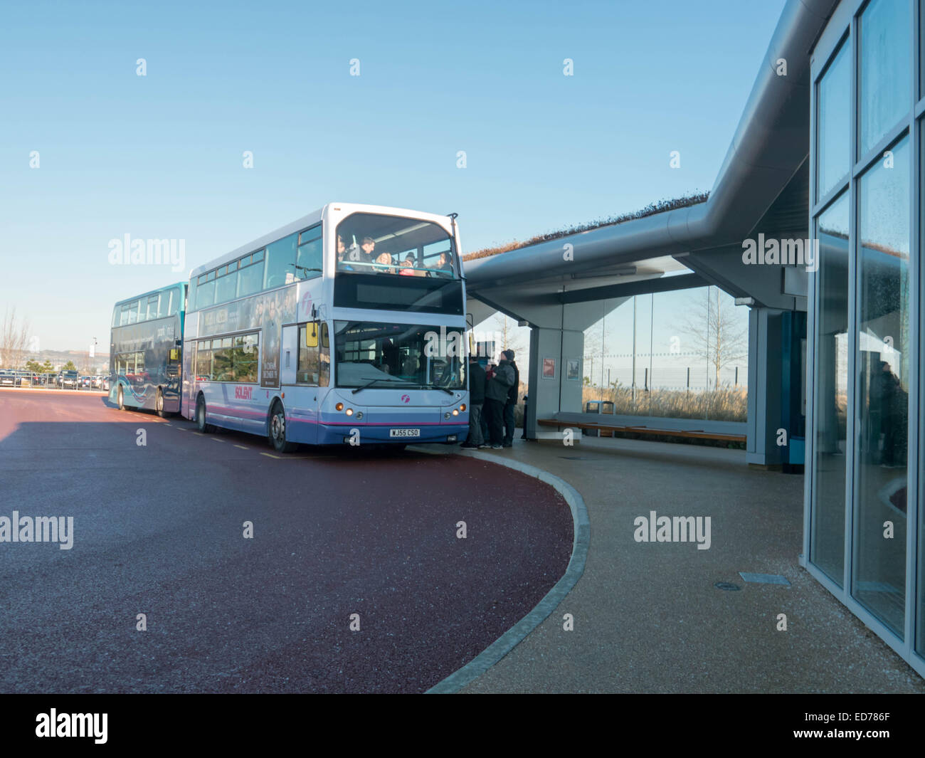 Portsmouth Park and Ride terminal Stock Photo - Alamy