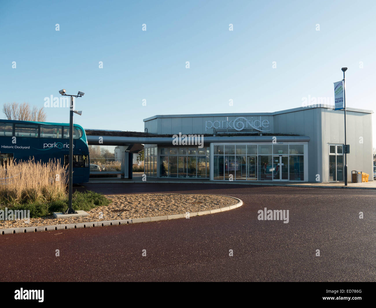 Portsmouth Park and Ride terminal Stock Photo - Alamy