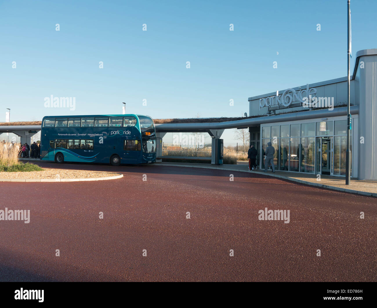 Portsmouth Park and Ride terminal Stock Photo - Alamy