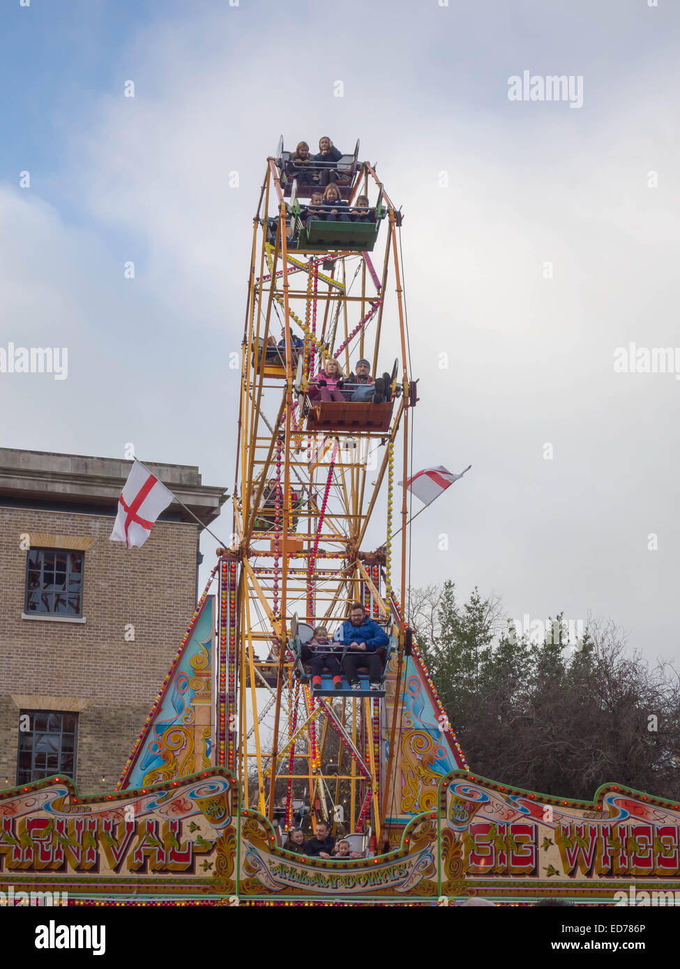 vintage big wheel ride at a fairground Stock Photo - Alamy