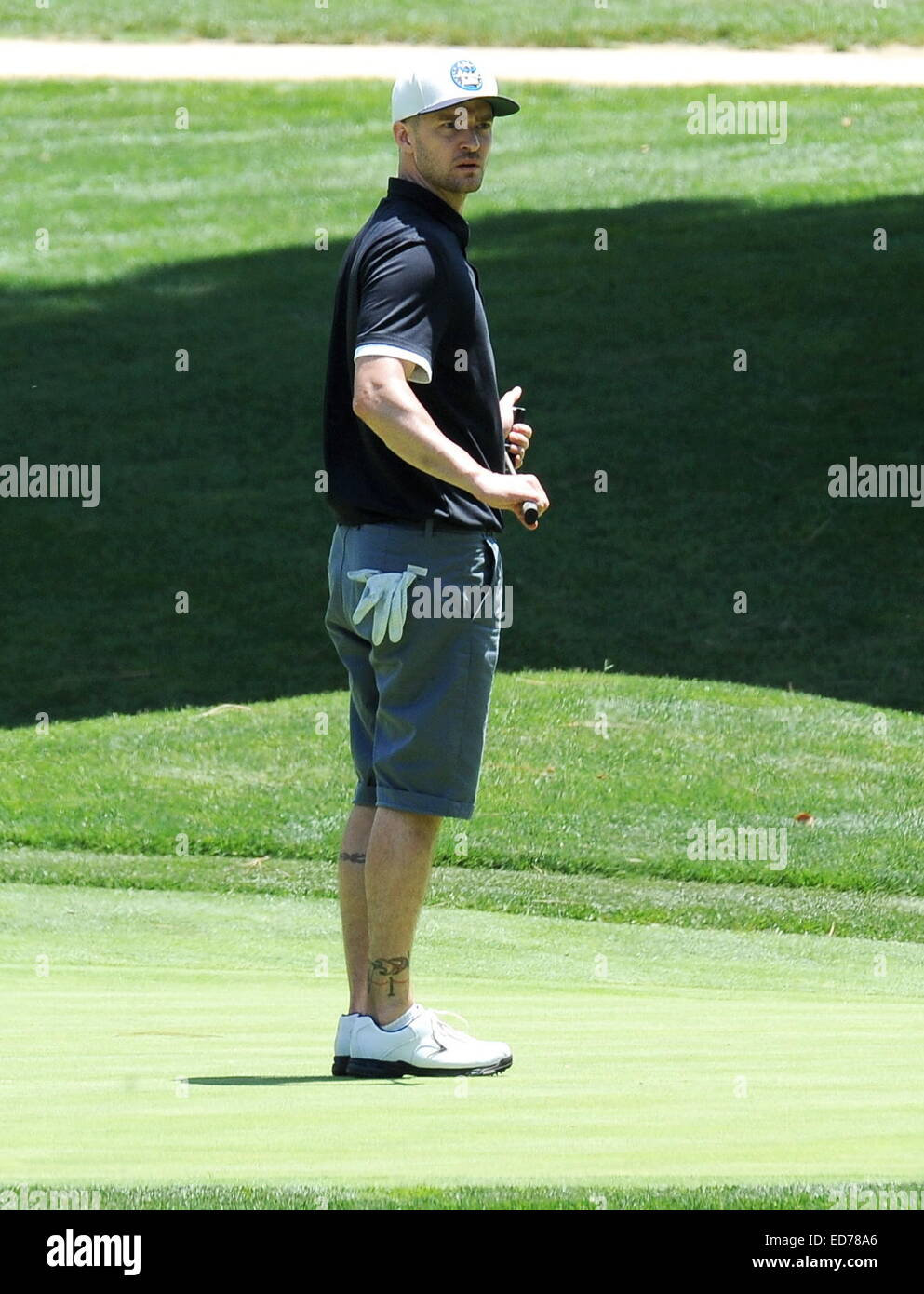 Justin Timberlake plays golf at Lakeside Golf Club in Studio City ...