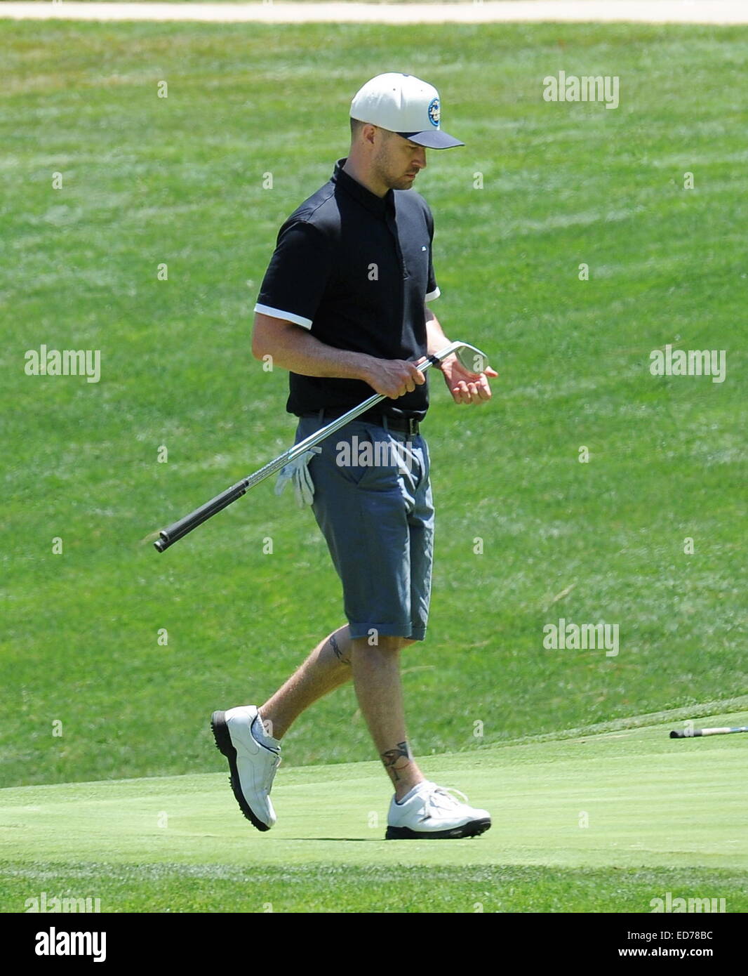 Justin Timberlake plays golf at Lakeside Golf Club in Studio City ...