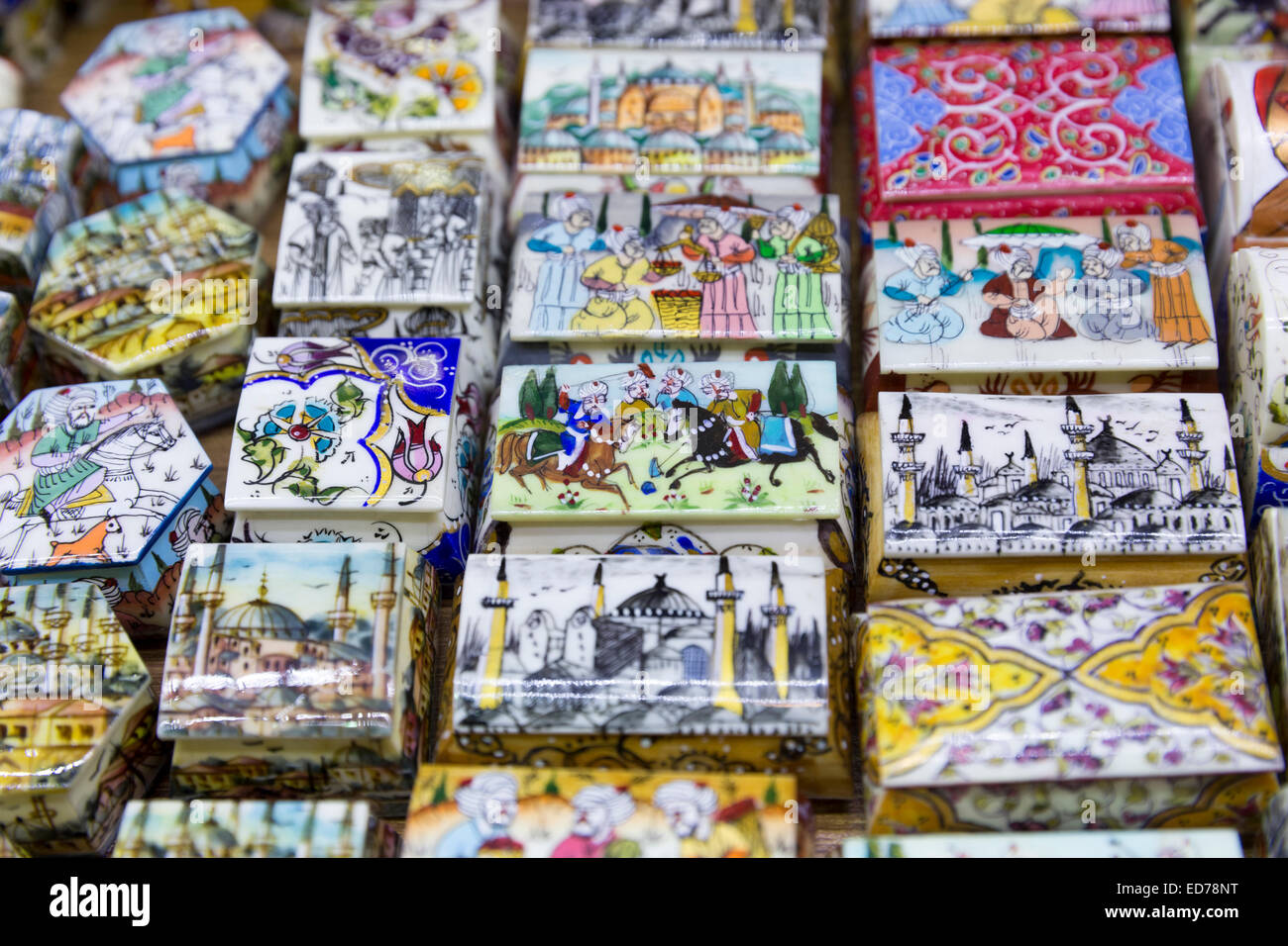 Turkish hand-painted ceramic boxes traditional scenes in The Grand ...