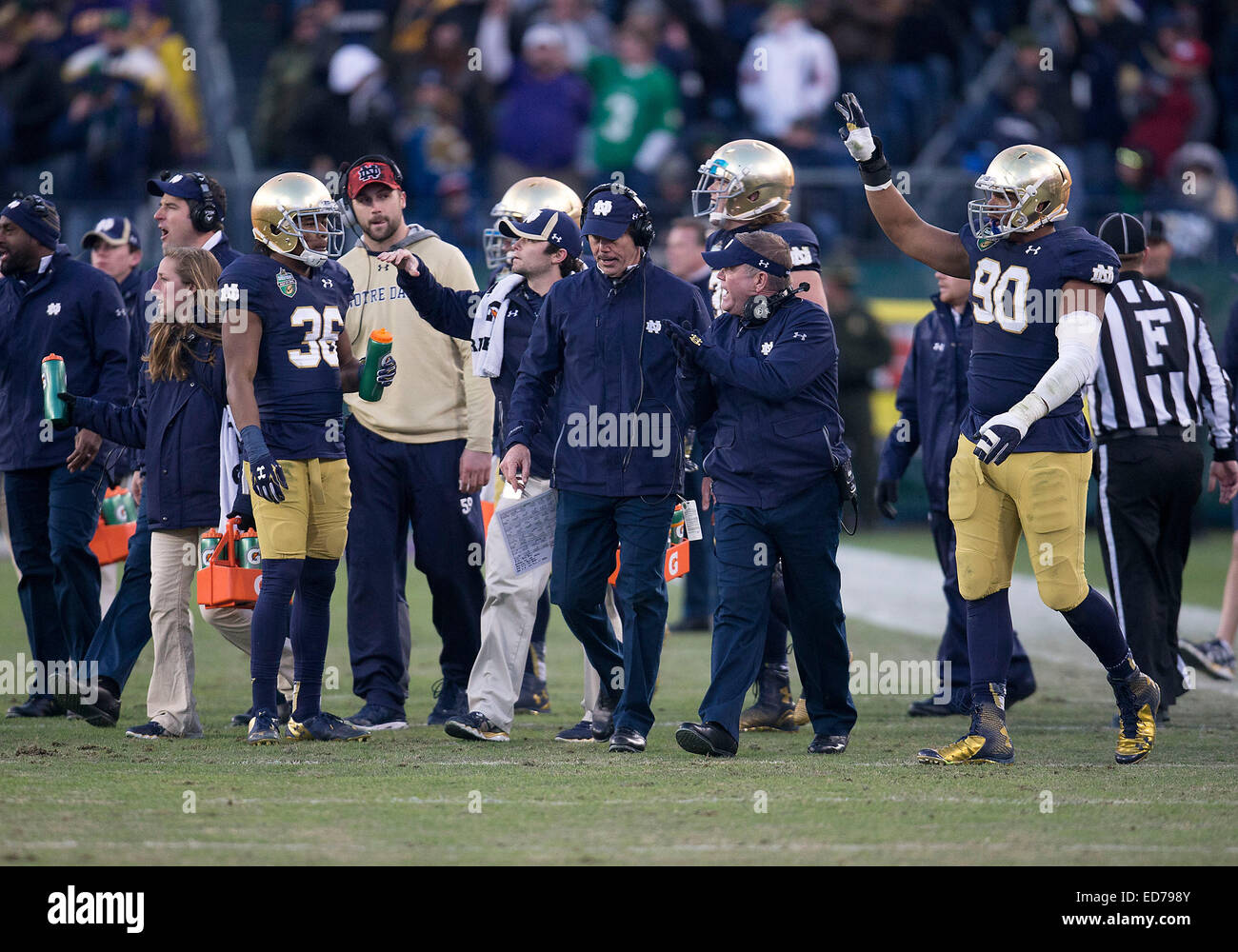 Nashville, Tennessee, USA. 30th Dec, 2014. Notre Dame head coach Brian ...