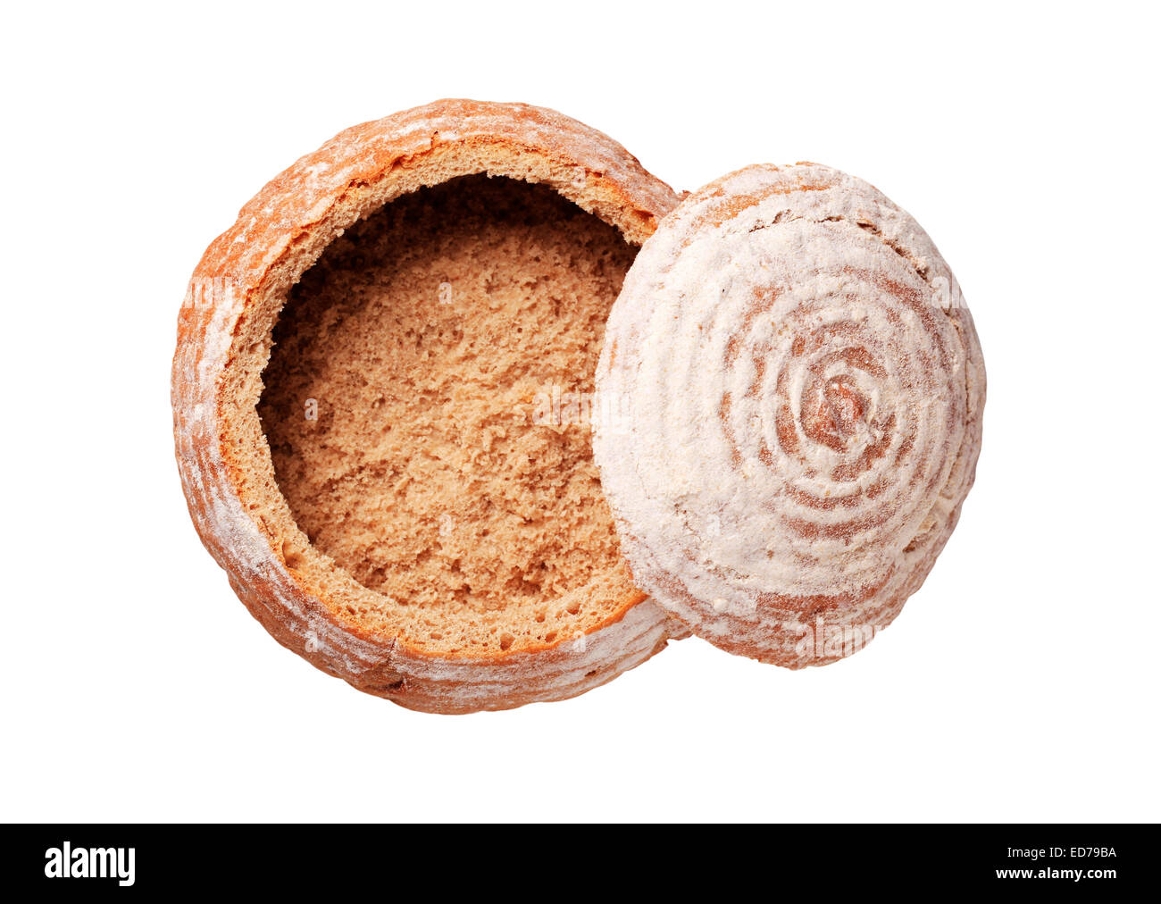 Empty bread bowl with a lid Stock Photo - Alamy
