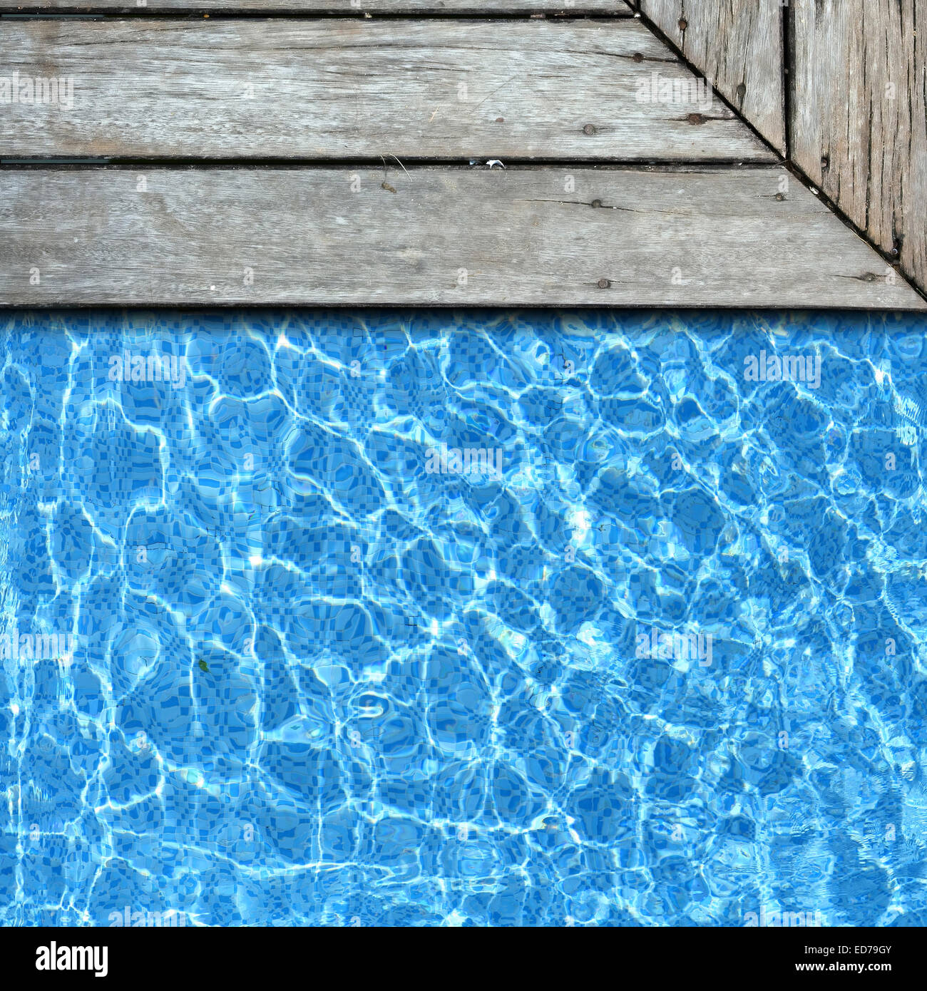 wood pavement with pool edge background Stock Photo - Alamy