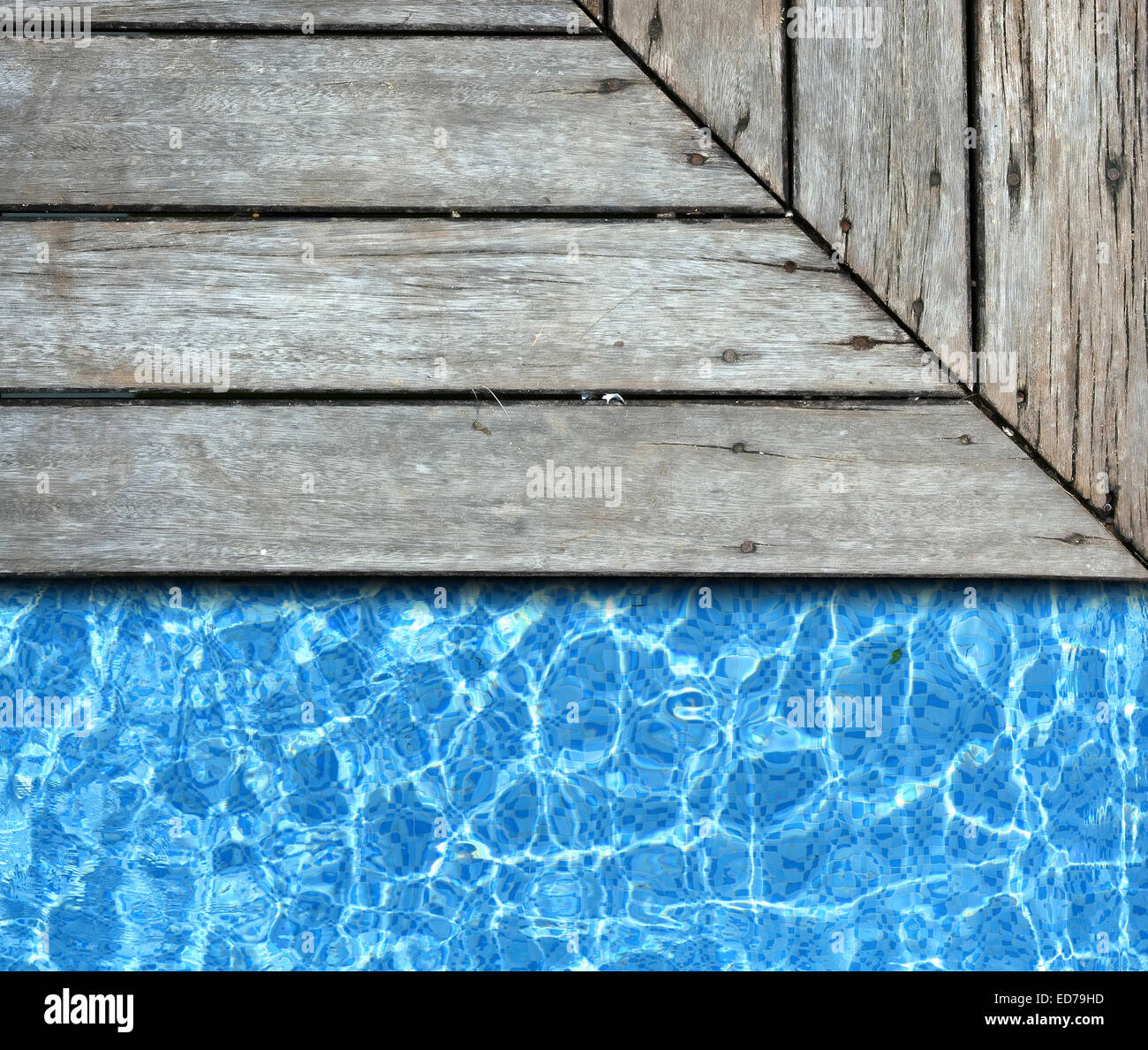 wood pavement with pool background Stock Photo - Alamy
