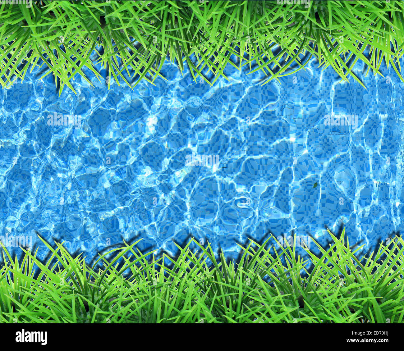 swiming pool with grass frame Stock Photo - Alamy