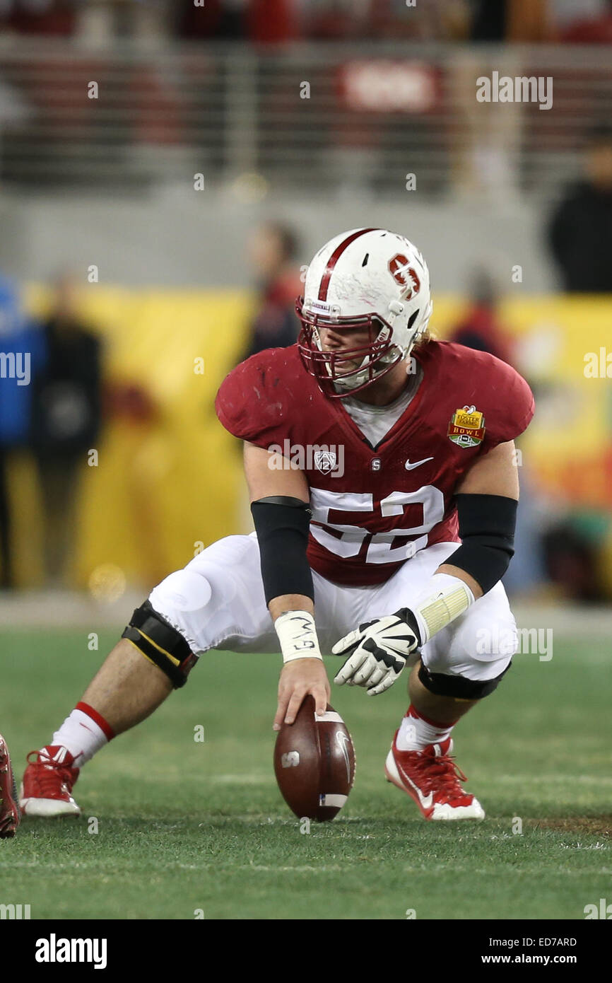 December 30, 2014: Stanford Cardinal center Graham Shuler (52) prepares ...