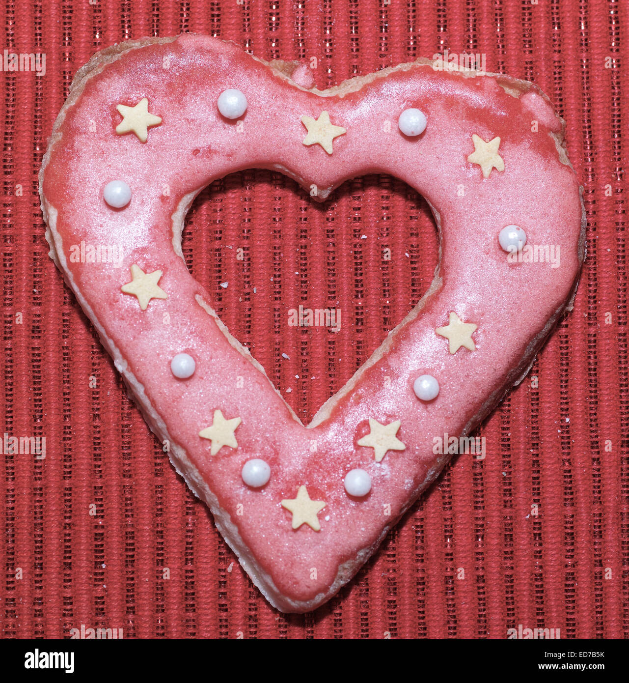 Gingerbread cookies hearts love for Valentine day Stock Photo - Alamy