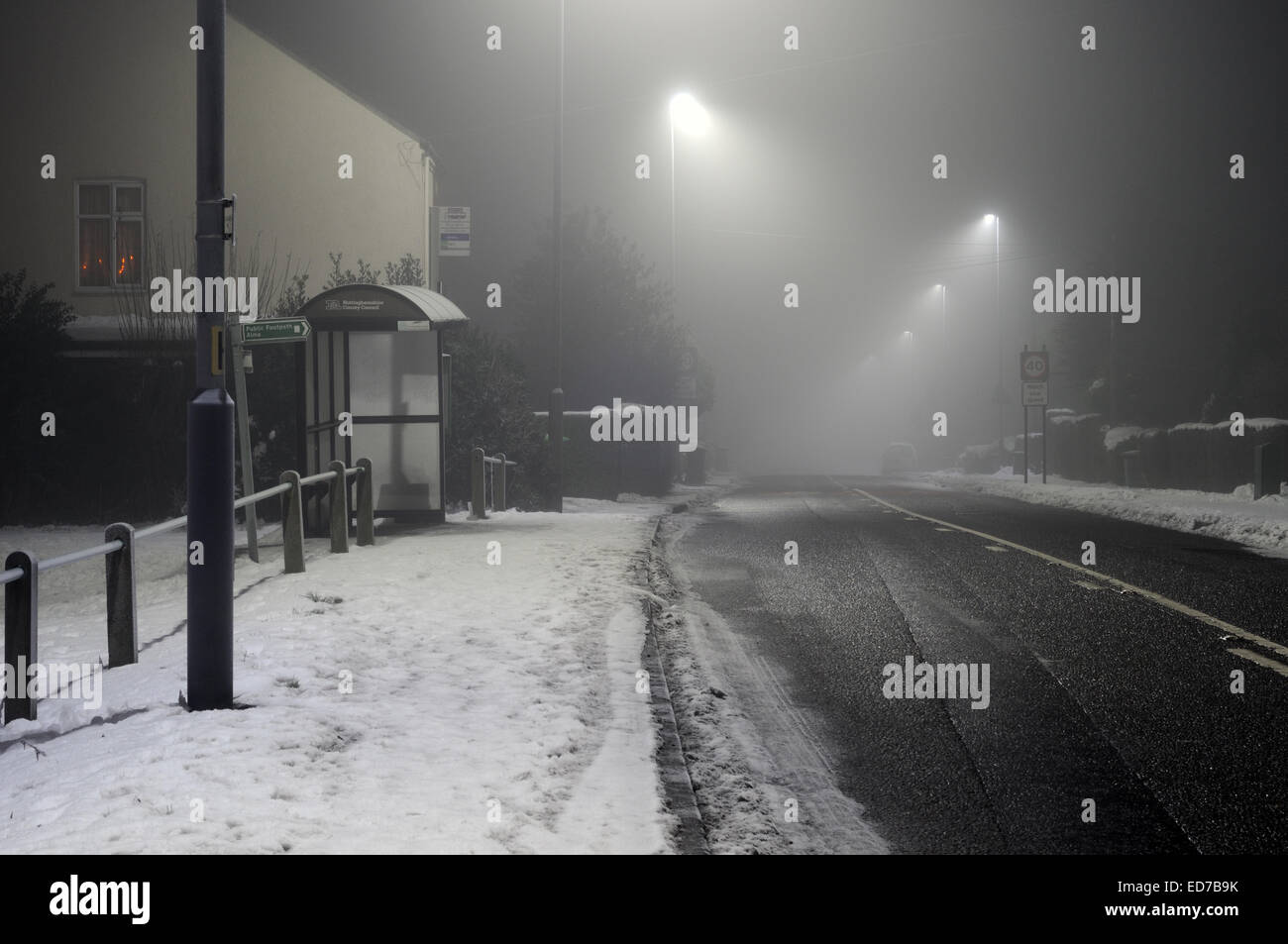 Selston, Nottinghamshire, UK. 31st December, 2014. Freezing fog and ...