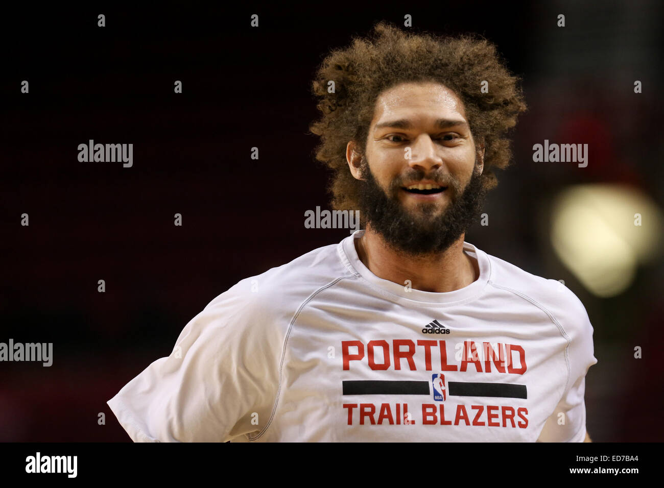 Portland, Oregon, USA. 30th December, 2014. ROBIN LOPEZ (42) warms up ...