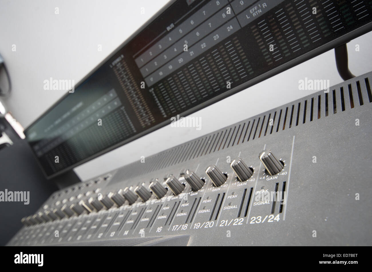 console mixer in music studio Stock Photo - Alamy