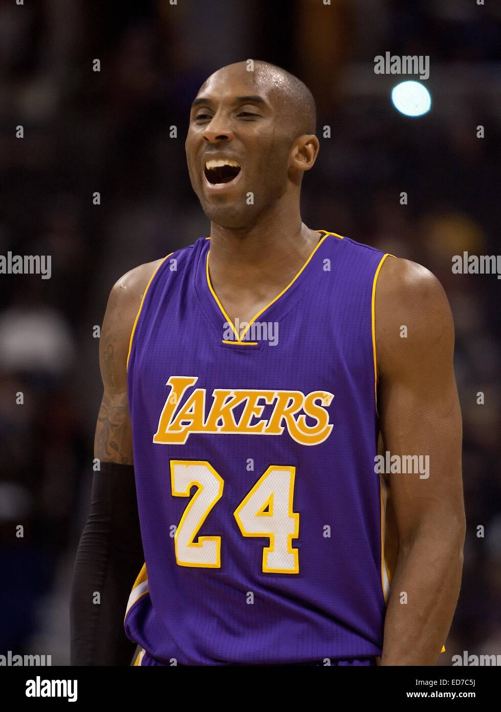 Denver, Colorado, USA. 30th Dec, 2014. Lakers KOBE BRYANT takes time to ...