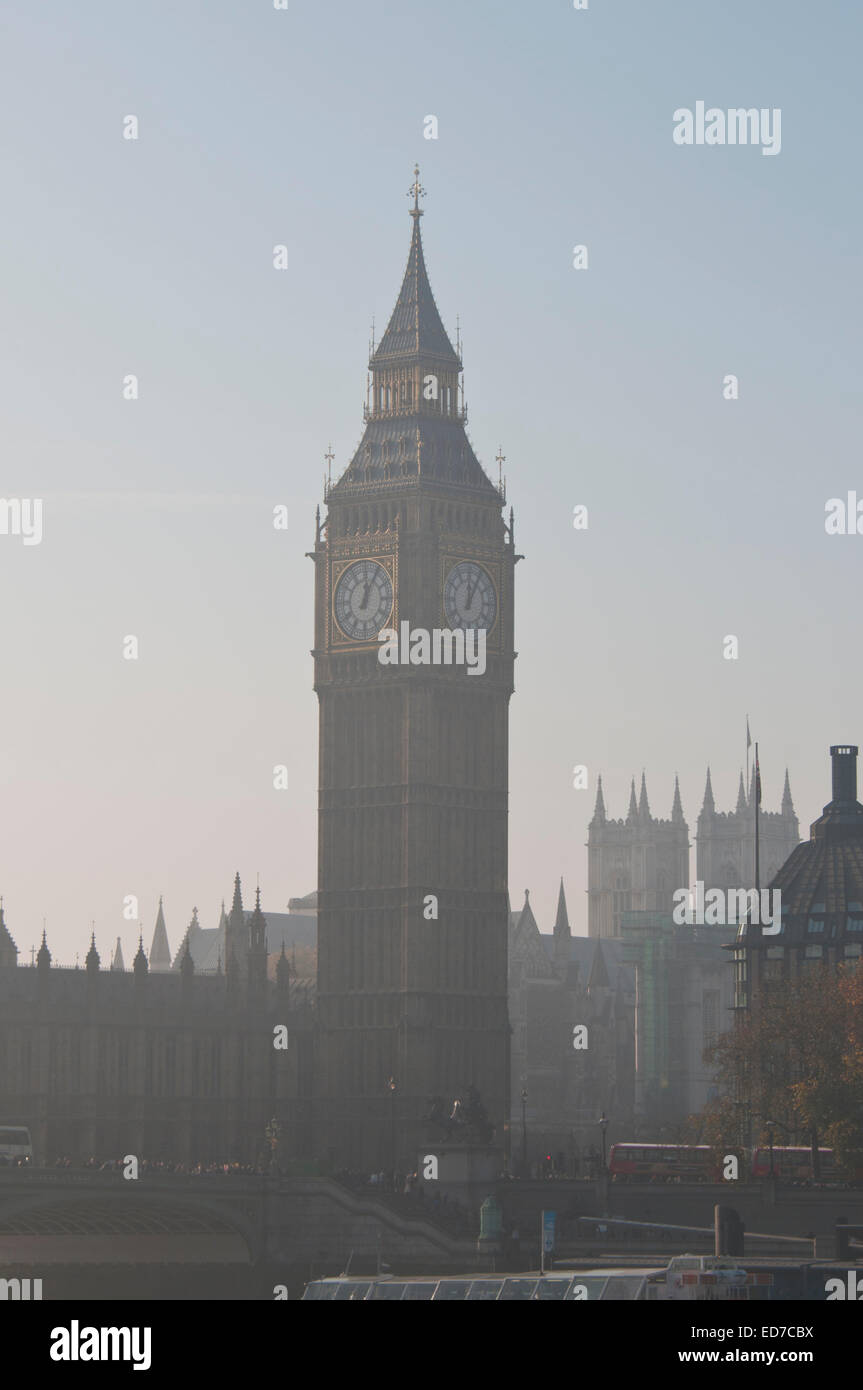 Shot of the Elizabeth Tower which is next to the House of Parliament ...