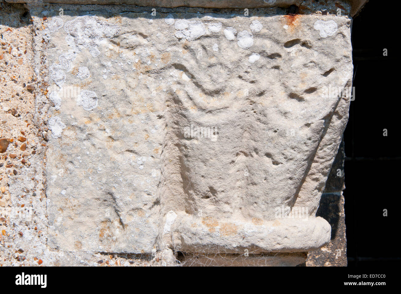 Details of the south porch stonework of Saint Andrew's church ...