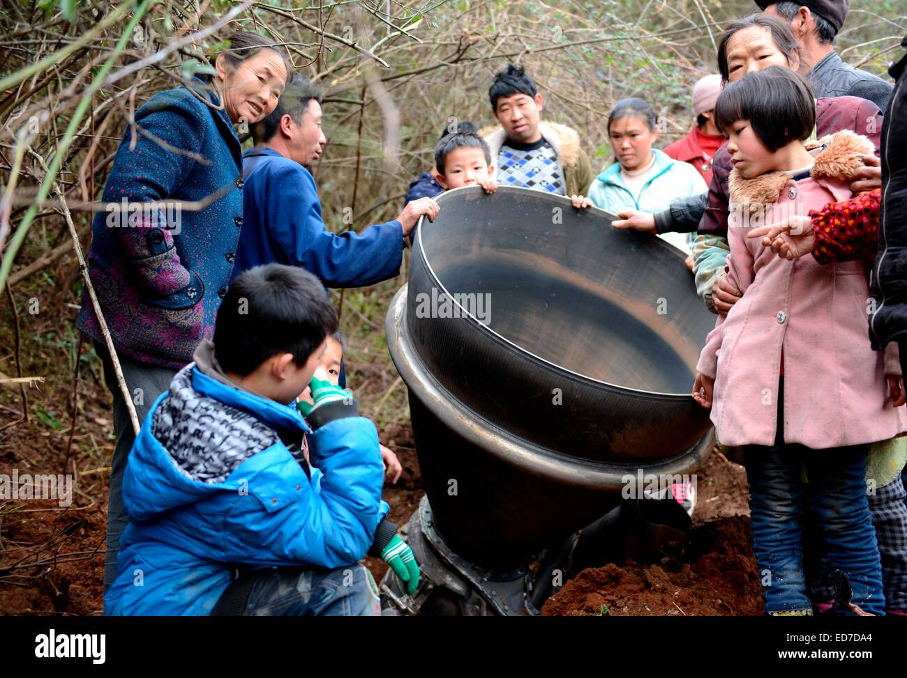 Fuquan, Guizhou, China. 31st Dec, 2014. The wreckage of Long March 3A ...
