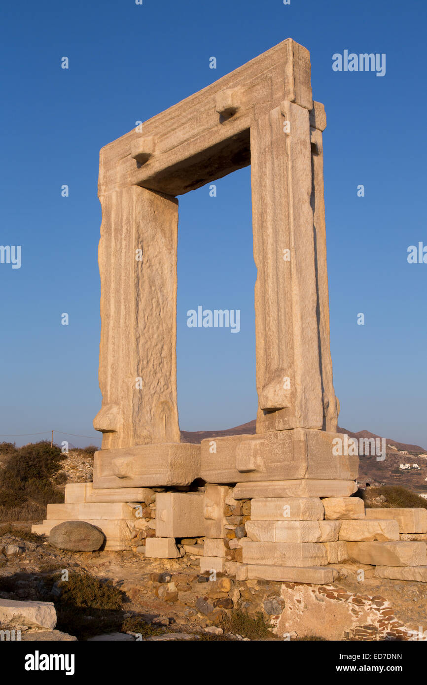 The Portara Gate of the Apollo Temple in Naxos island Stock Photo - Alamy