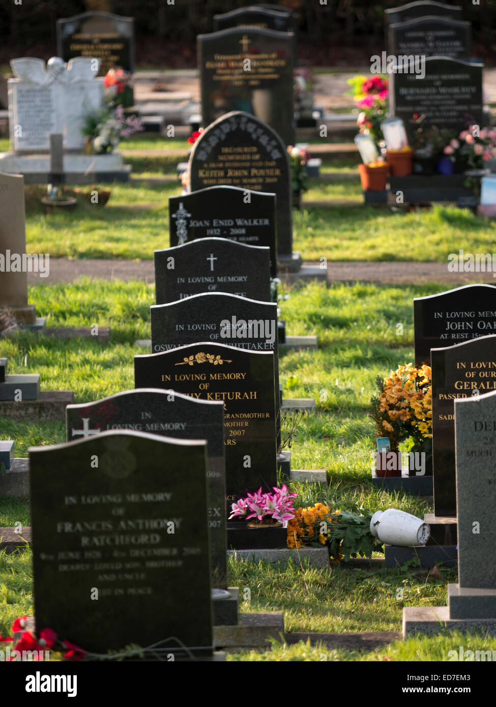 Gravestones in a graveyard hi-res stock photography and images - Alamy