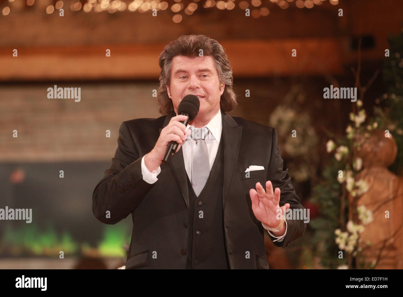 TV host Andy Borg performs during the final rehearsel of the show ...