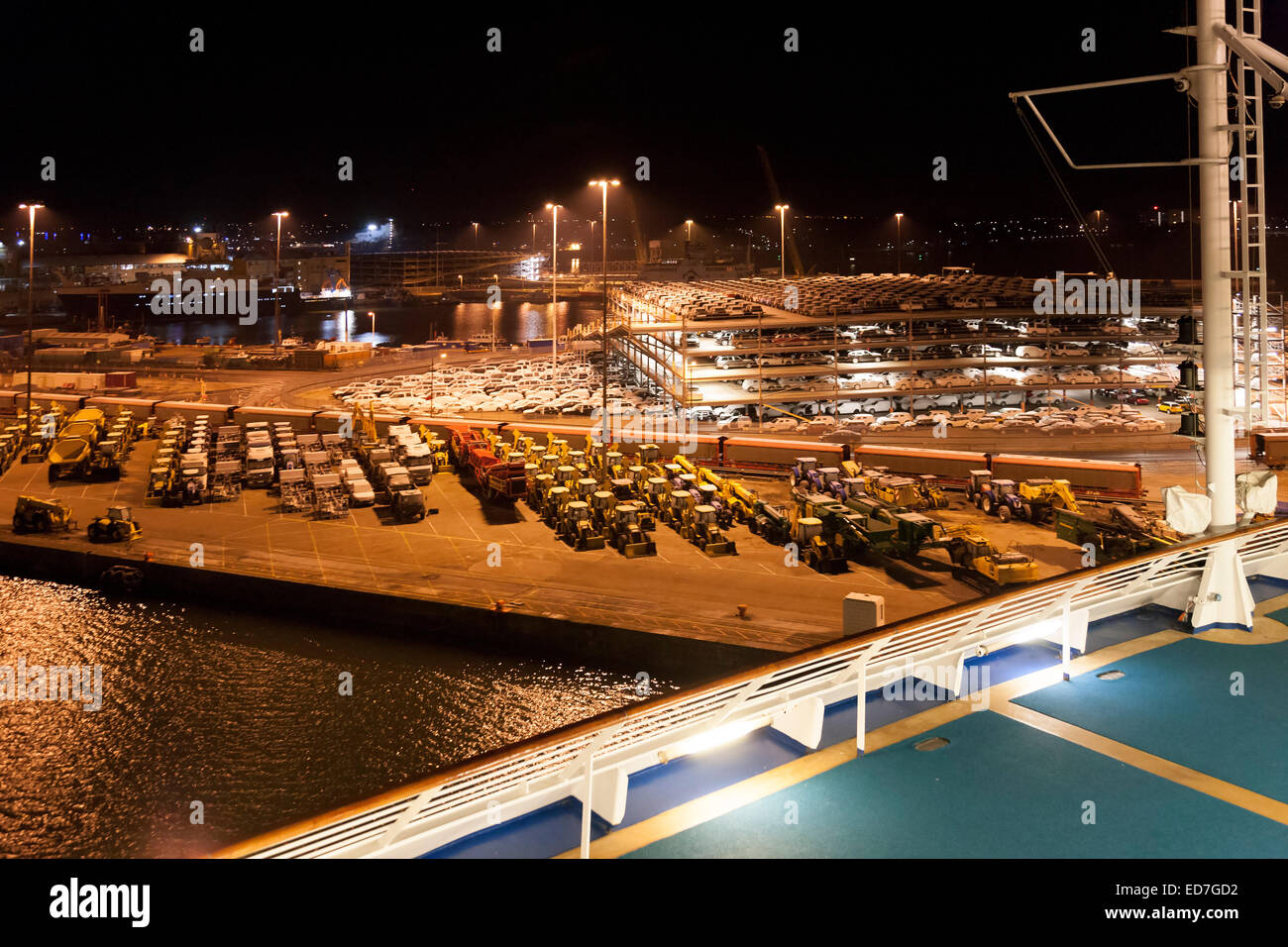 Southampton Docks as seen from the deck of a cruise ship Stock Photo ...