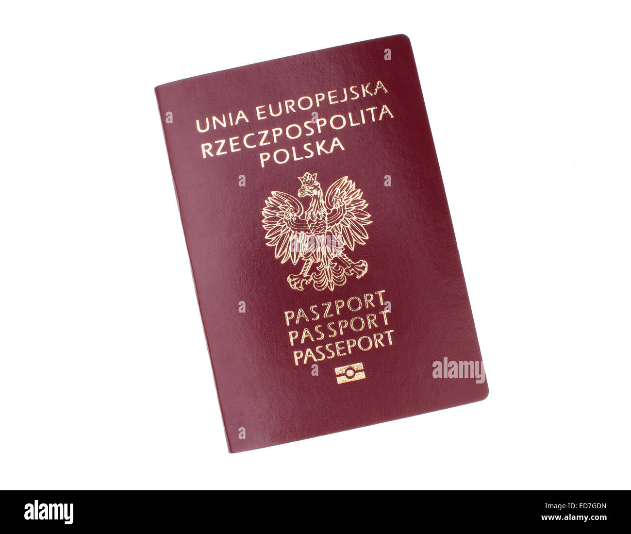 Polish passport on a white background Stock Photo - Alamy