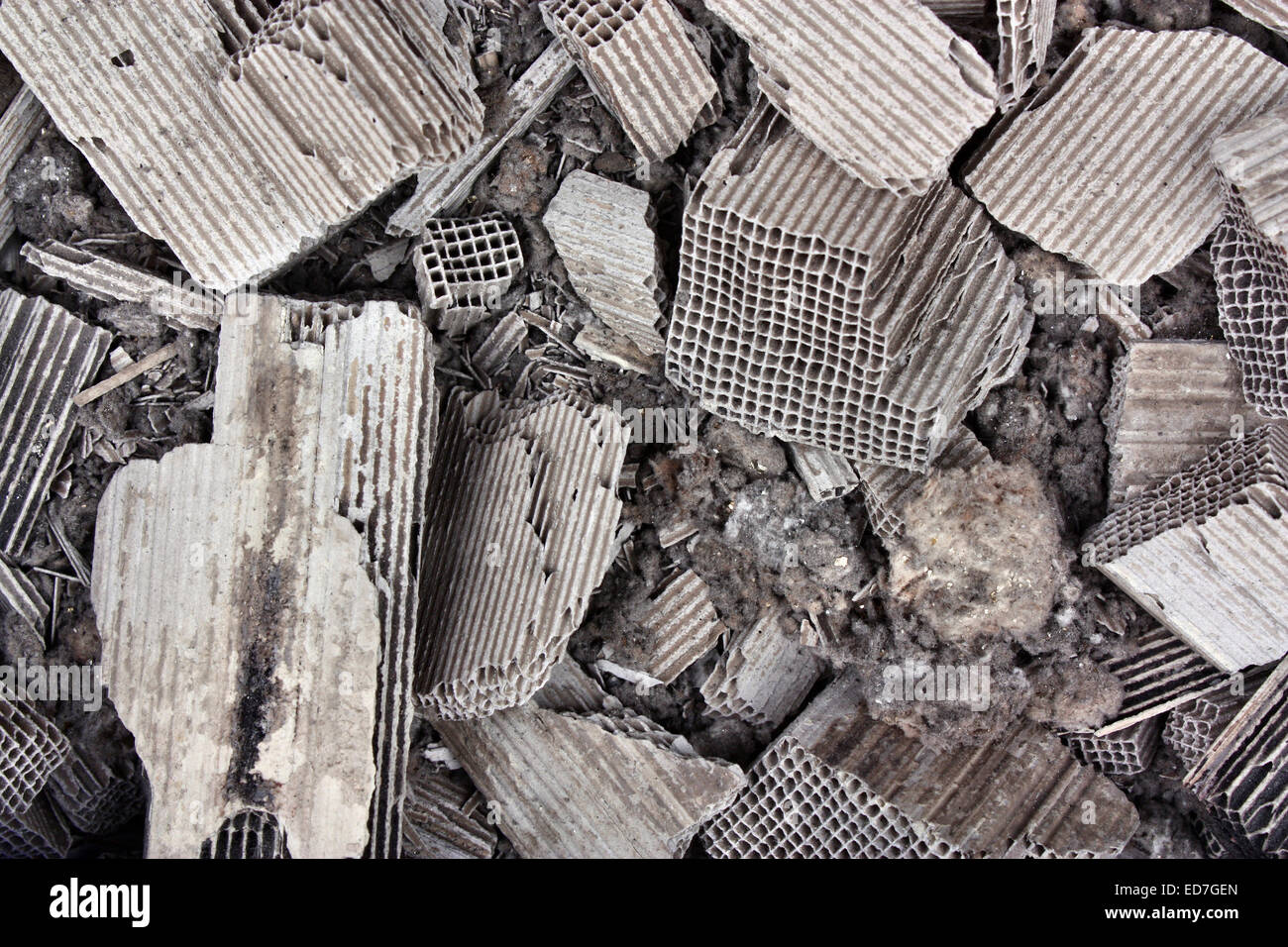 Pieces part of car catalytic converter having platinum, rhodium ...