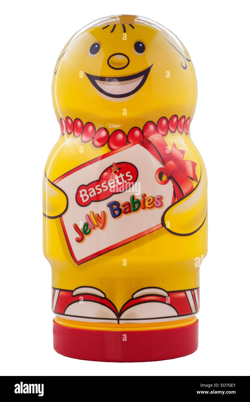A tub of Bassetts Jelly Babies candy sweets on a white background Stock ...