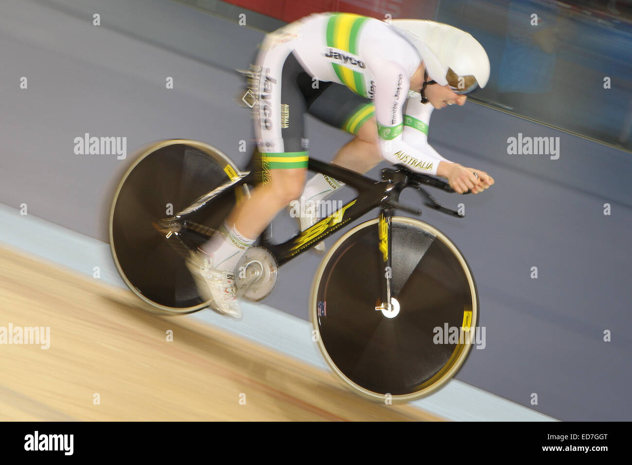 Isabella King competes in the 500m Time Trial stage of the Women's ...