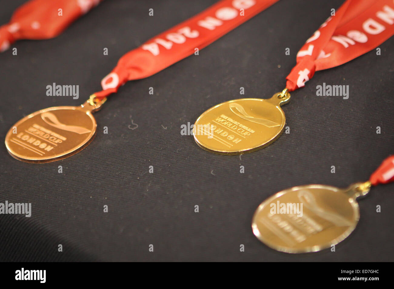 The Gold, Silver and Bronze medals during Day Three of the Track ...