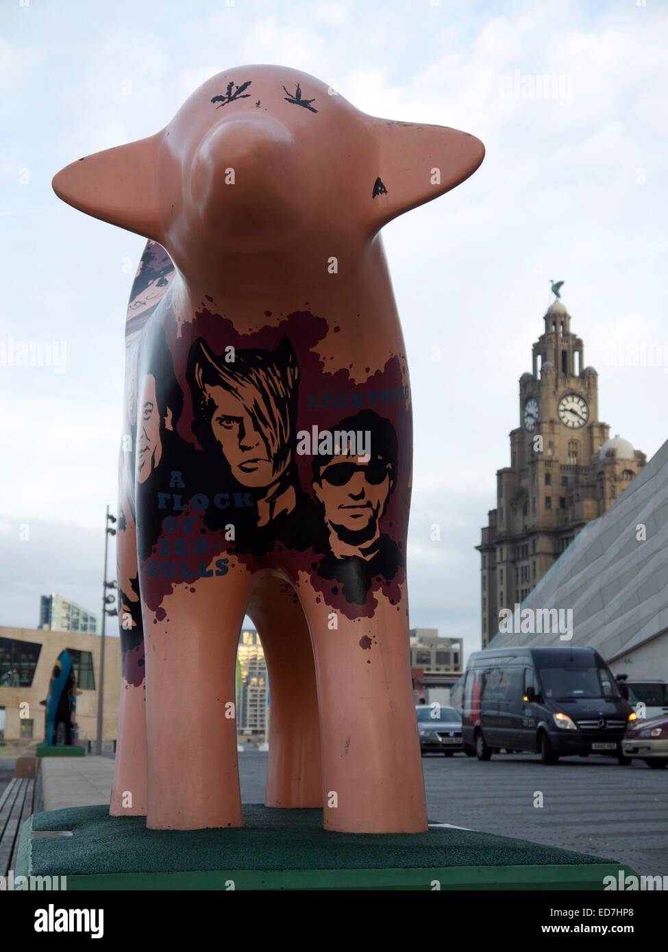 Lambanana in Liverpool with the Liver Building in the background Stock ...