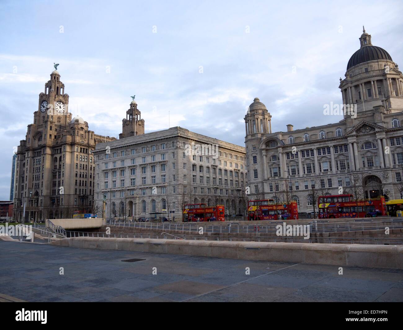The 3 Graces in Liverpool on the waterfront Stock Photo - Alamy