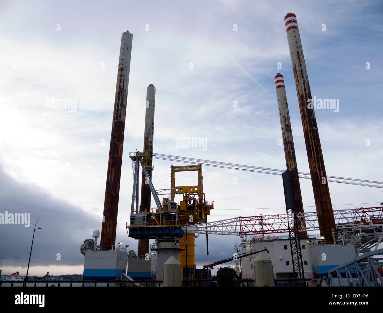 Offshore platform being maintained in Liverpool Docks Stock Photo - Alamy