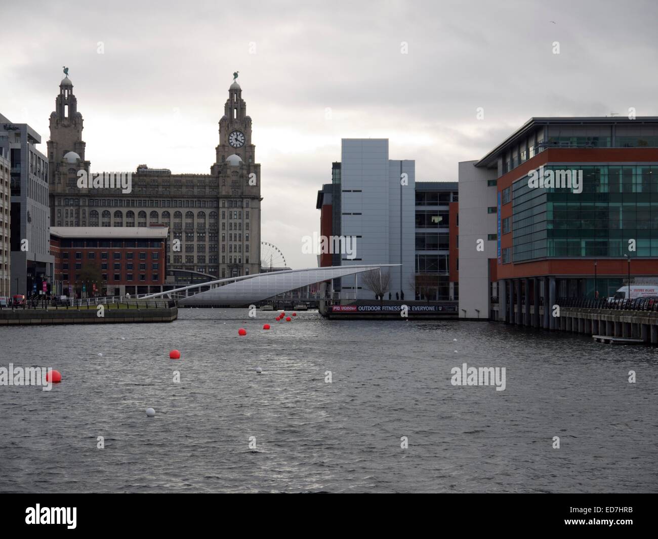 Liver building in the background of new offices and apartment buildings ...