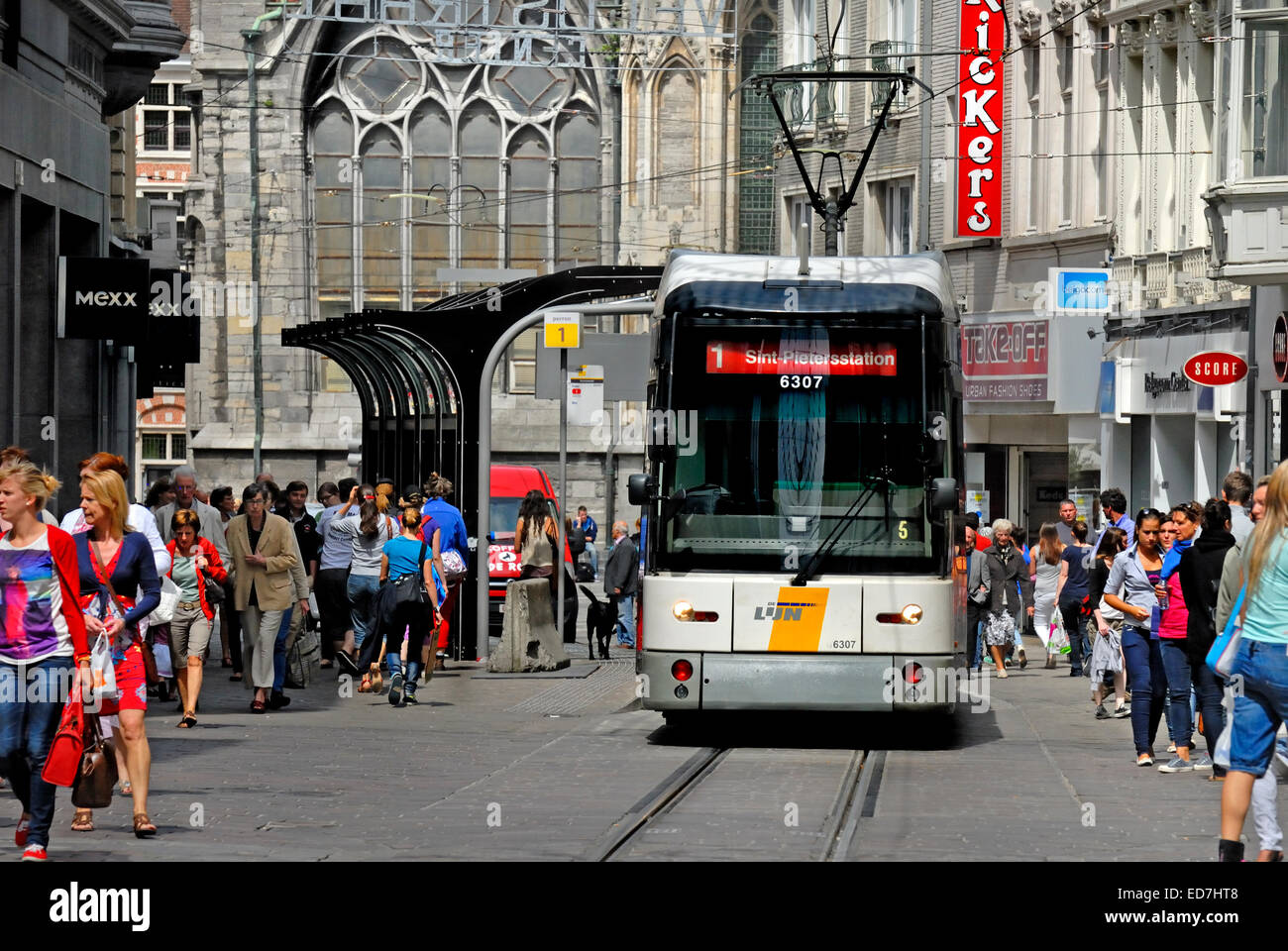 Ghent / Gent, Belgium. Tram Stock Photo - Alamy