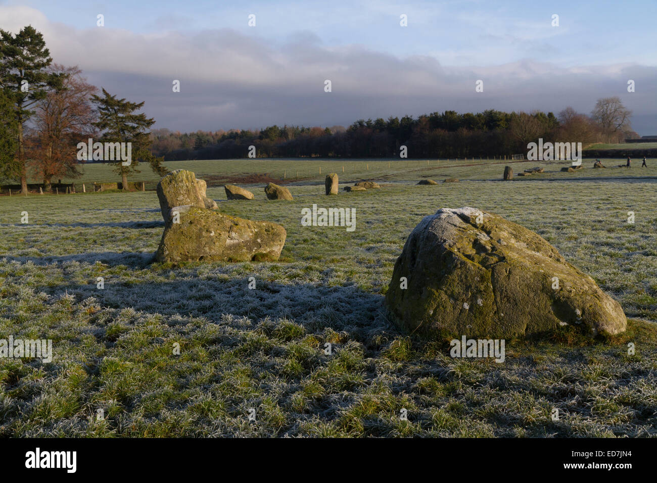 The Bronze Age monolith and stone circle Long Meg and her Daughters on ...